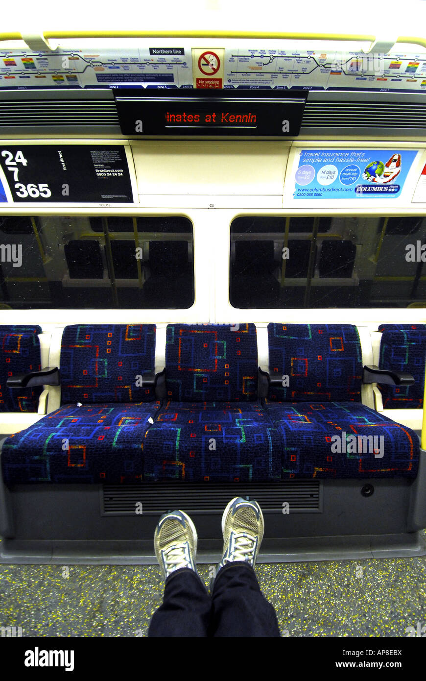Seats inside the Northern line underground tube station trains London ...
