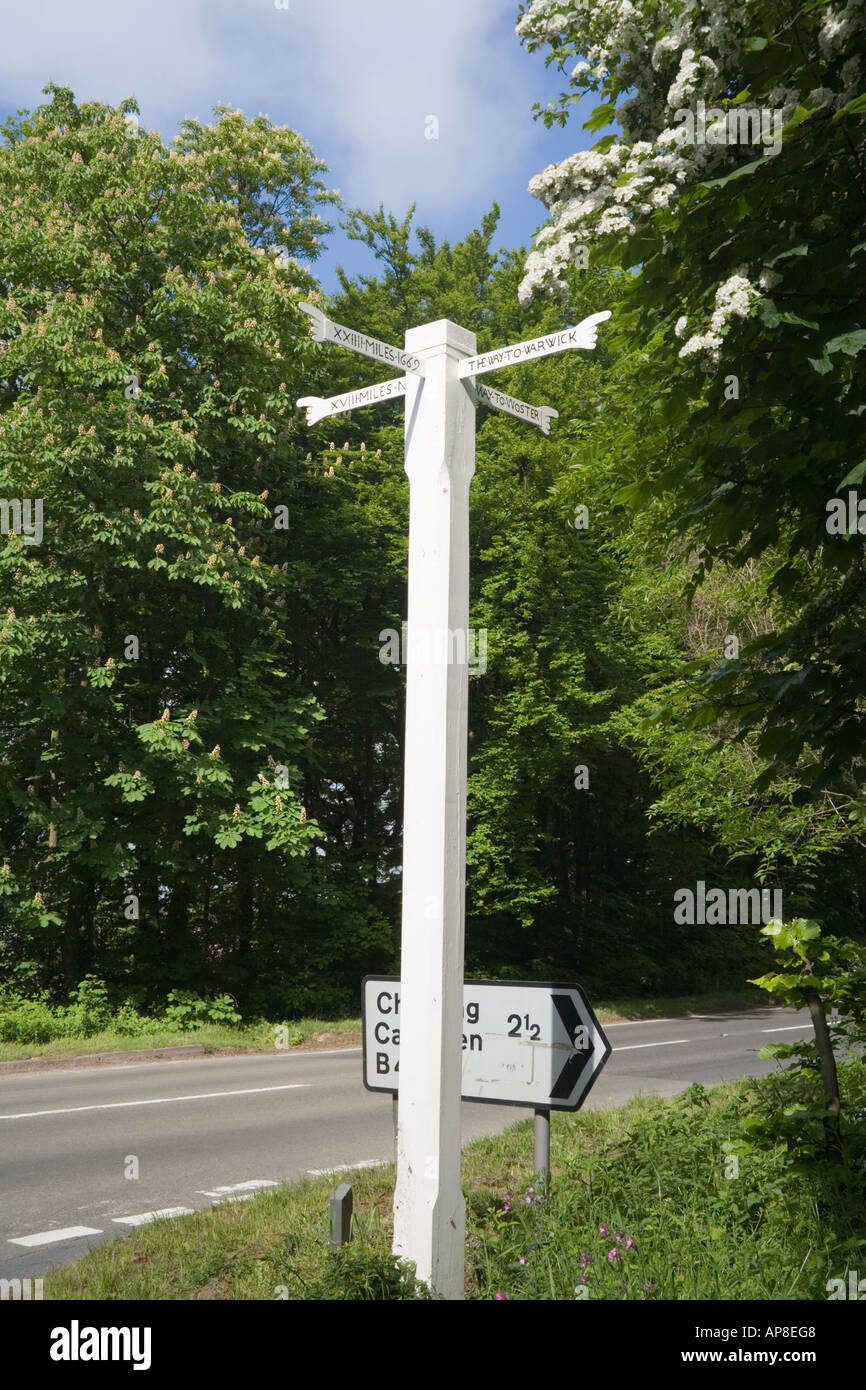 The Izod Cross Hands signpost (1669) on Westington Hill above the ...