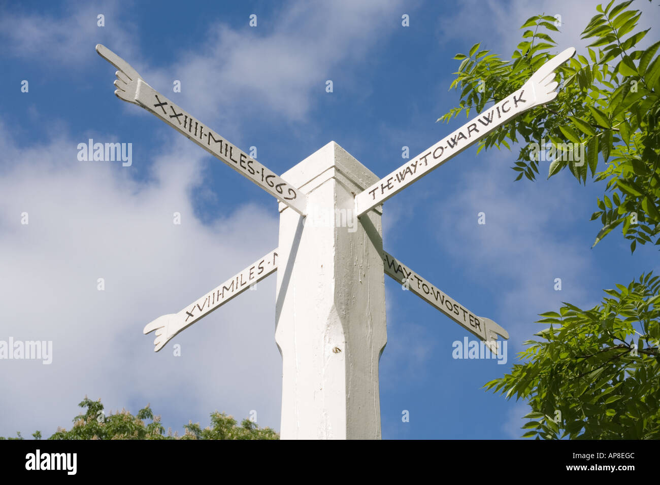 The Izod Cross Hands signpost (1669) on Westington Hill above the ...