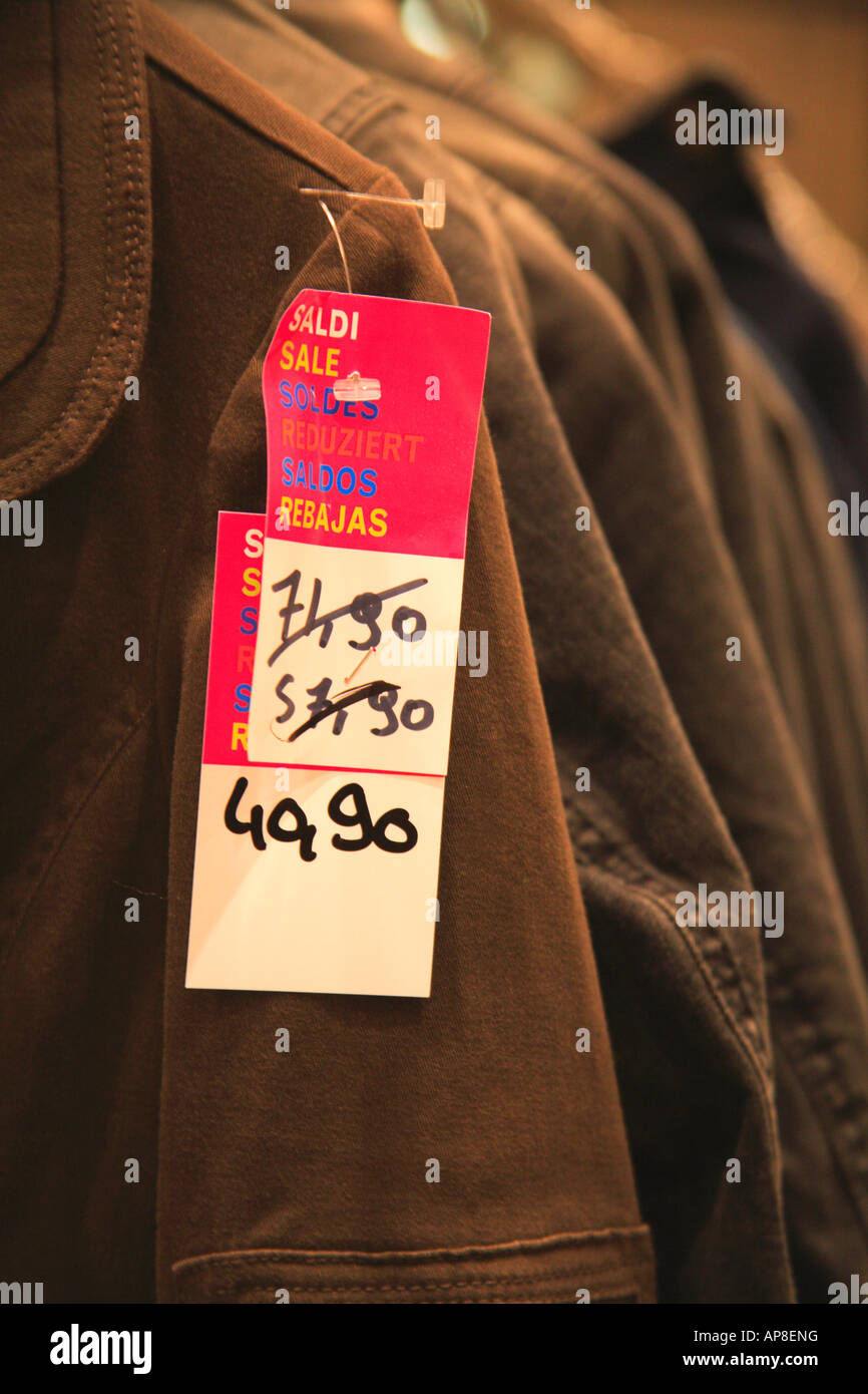 Clothes shop price tags rail hi-res stock photography and images - Alamy