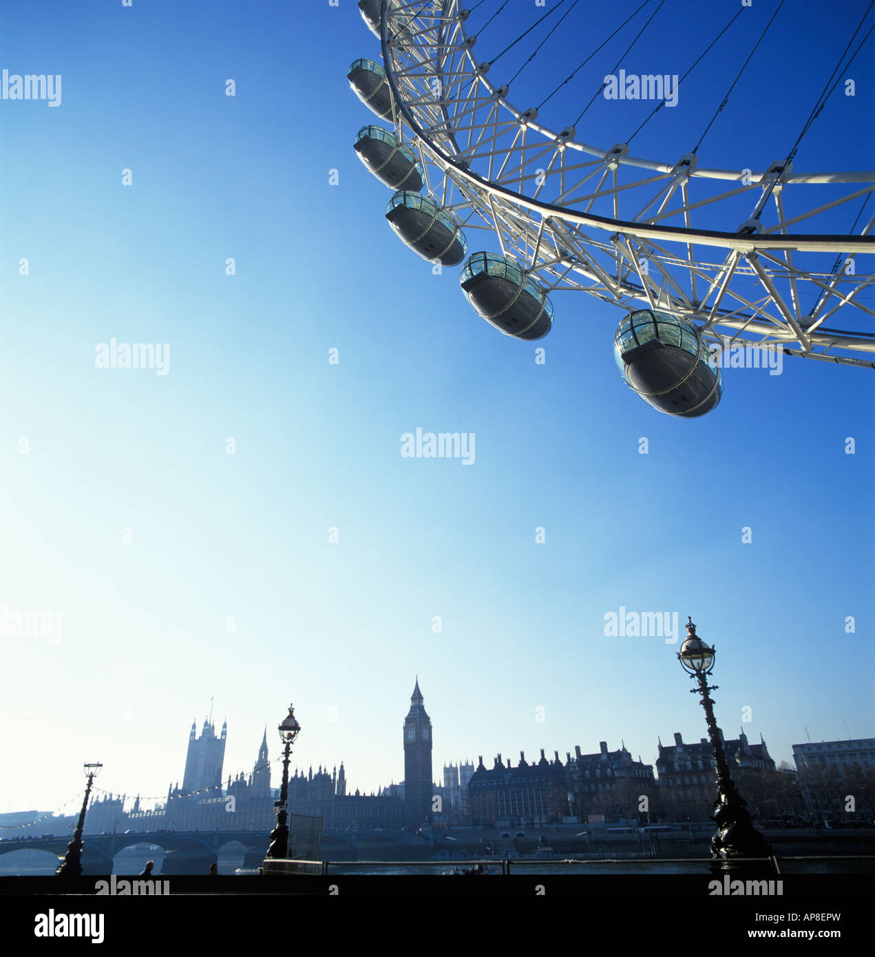 Silhouette of Westminster and London Eye pods Stock Photo - Alamy