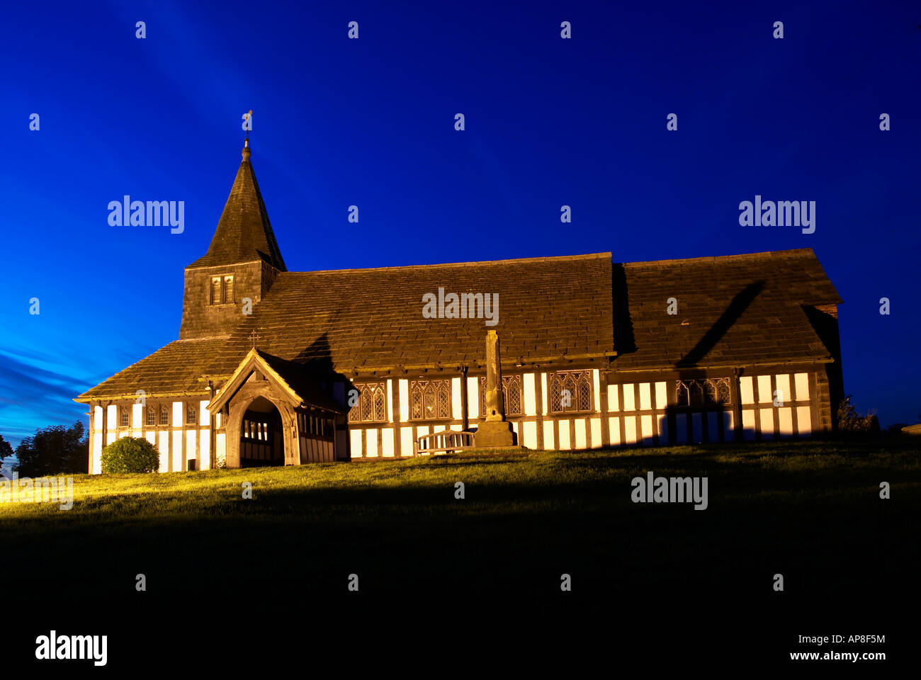 Marton Church At Night Nr Congleton Cheshire UK Stock Photo - Alamy
