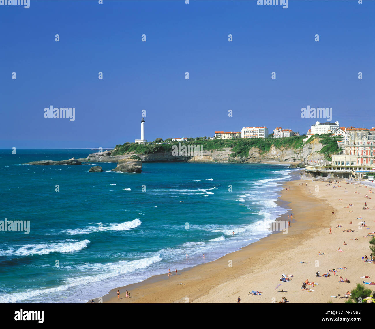 Biarritz france beach sunbathing hi-res stock photography and images ...