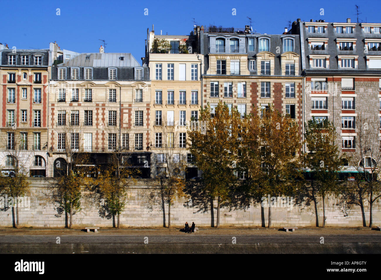 The Right Bank of the River Seine on the Ile de la Cite Paris France ...