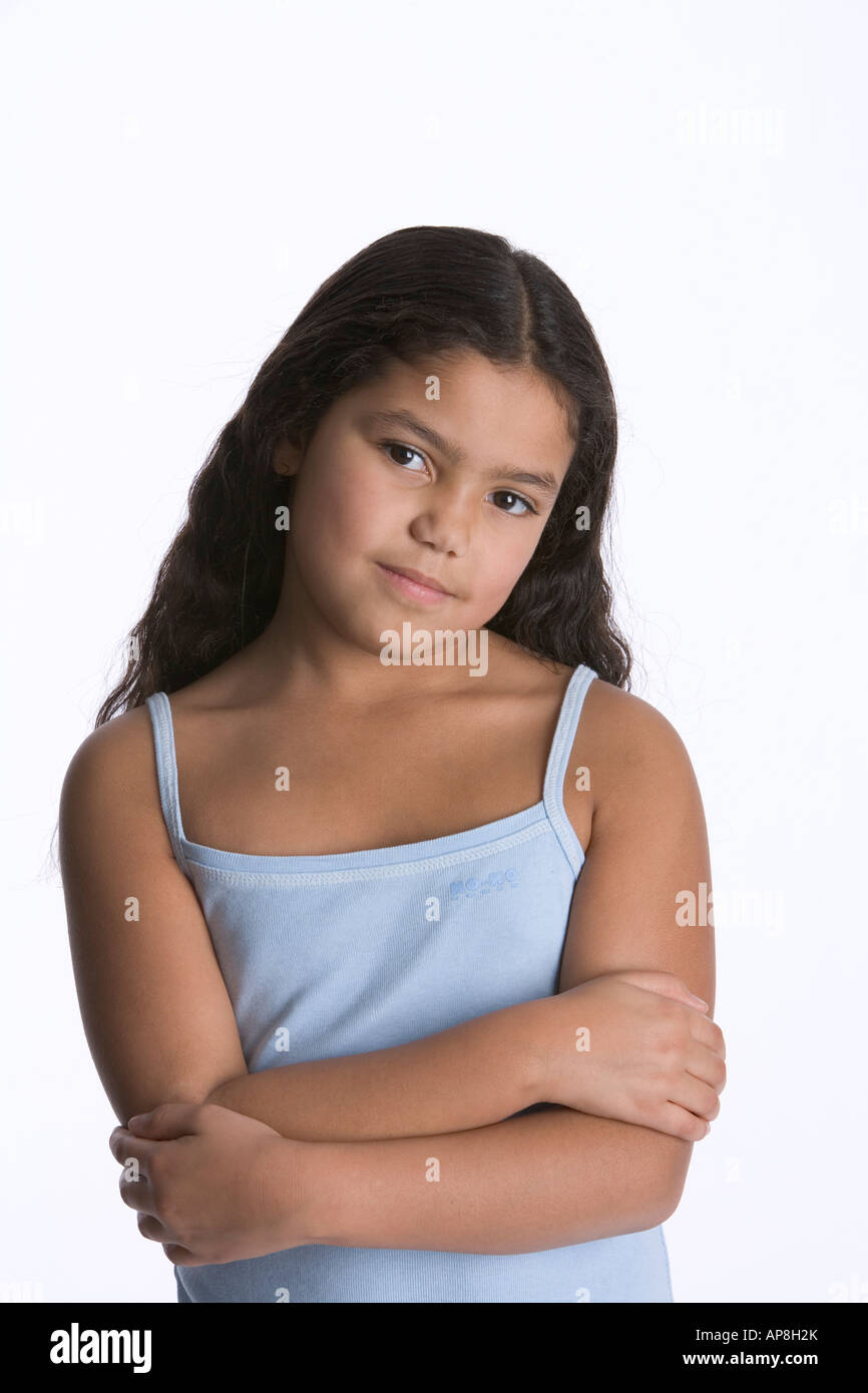 Portrait of a eight year old girl Stock Photo - Alamy