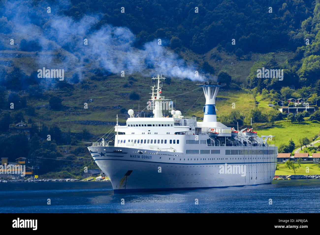 Cruising ship in Norway Stock Photo - Alamy