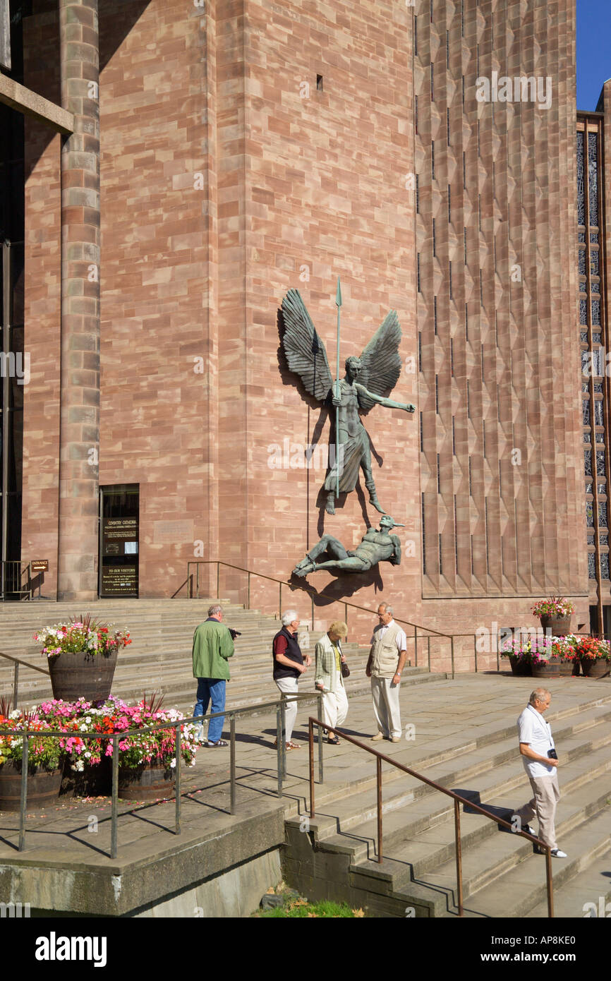 Statue of St Michael and the Devil The New Coventry Cathedral West ...