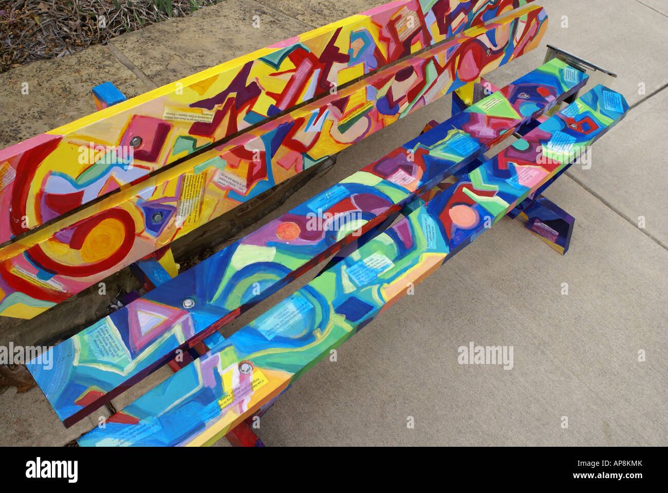 Colorful Wooden Bench Stock Photo - Alamy