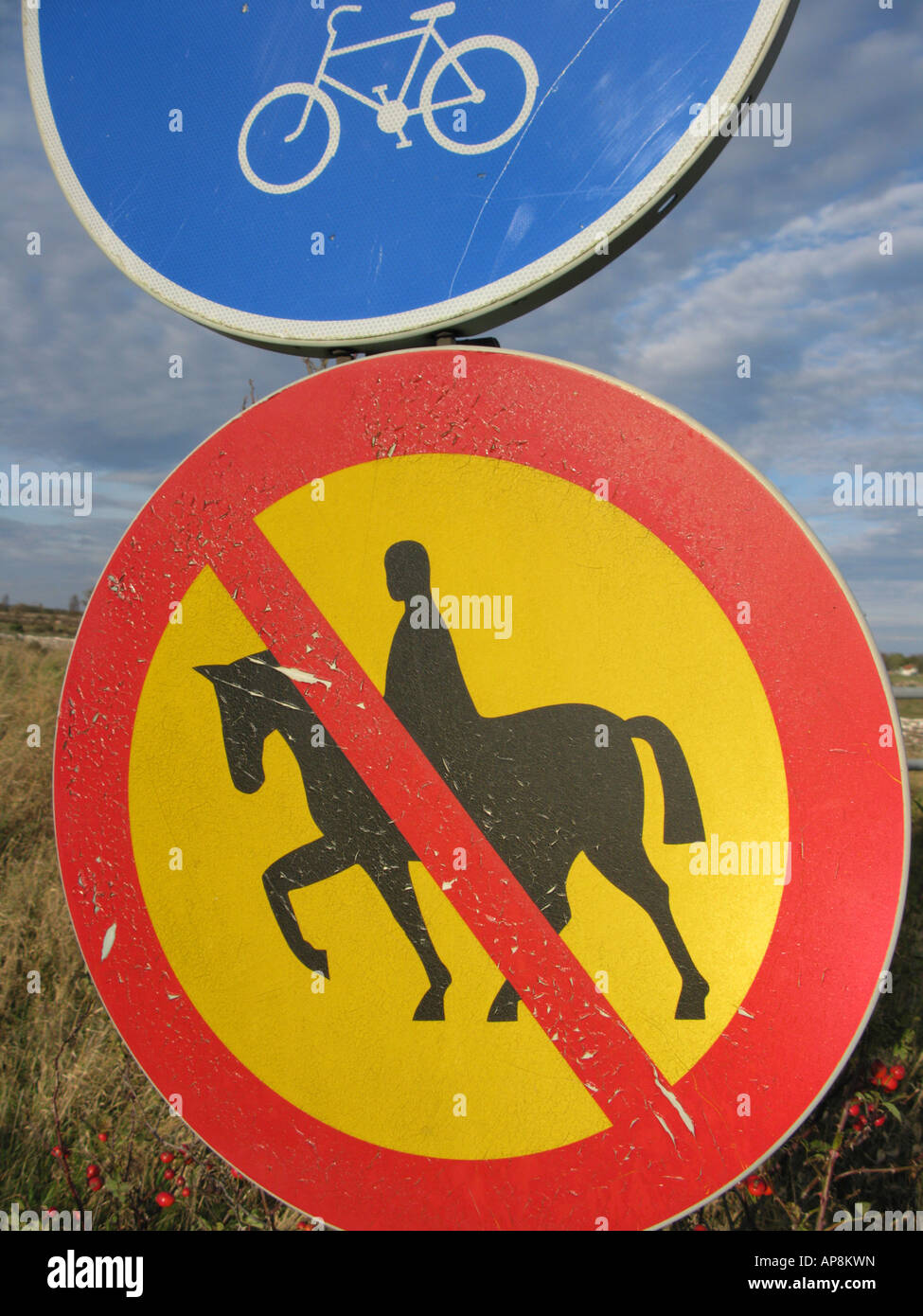 Sign - No horses Stock Photo - Alamy