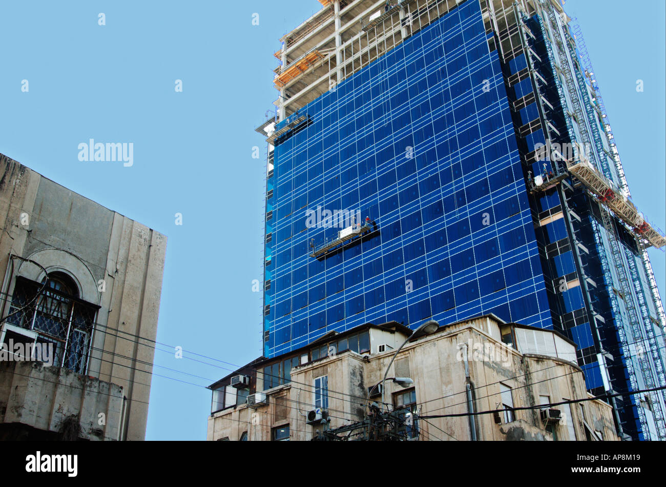 Israel Tel Aviv A new high rise building going up in down town Tel Aviv ...
