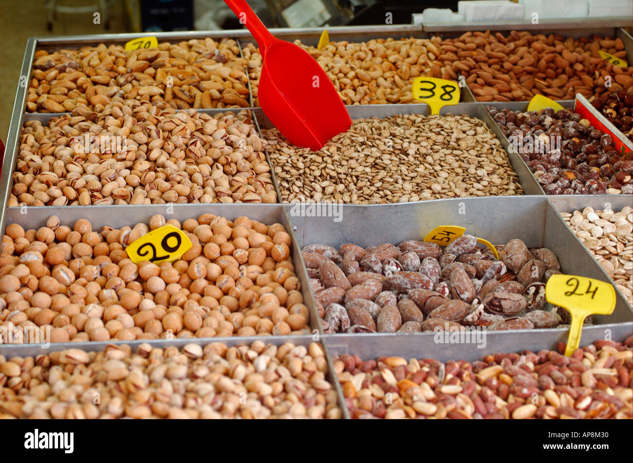 Israel Tel Aviv Lewinski market nuts and seeds such as pumpkin ...