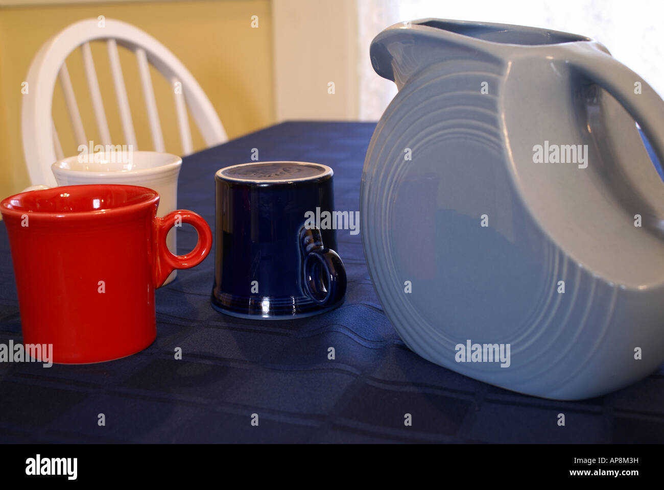 Pitcher and Cups Stock Photo - Alamy