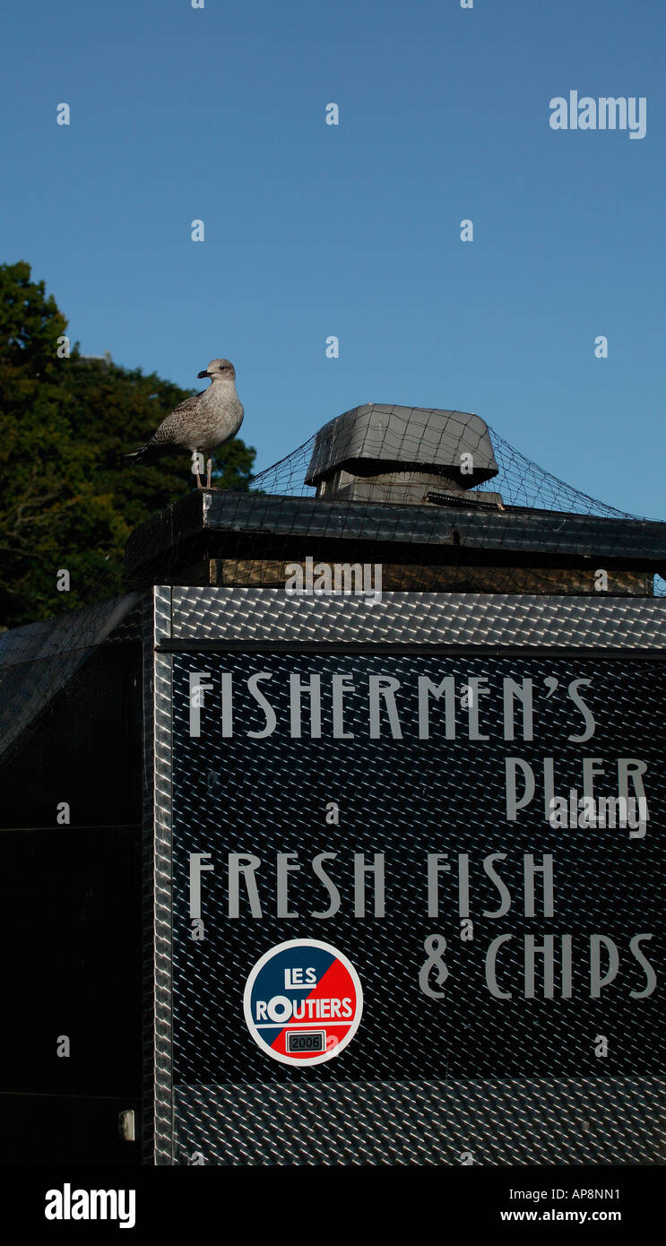Sign for fish and chip shop, Tobermory, Isle of Mull, Scotland, UK ...