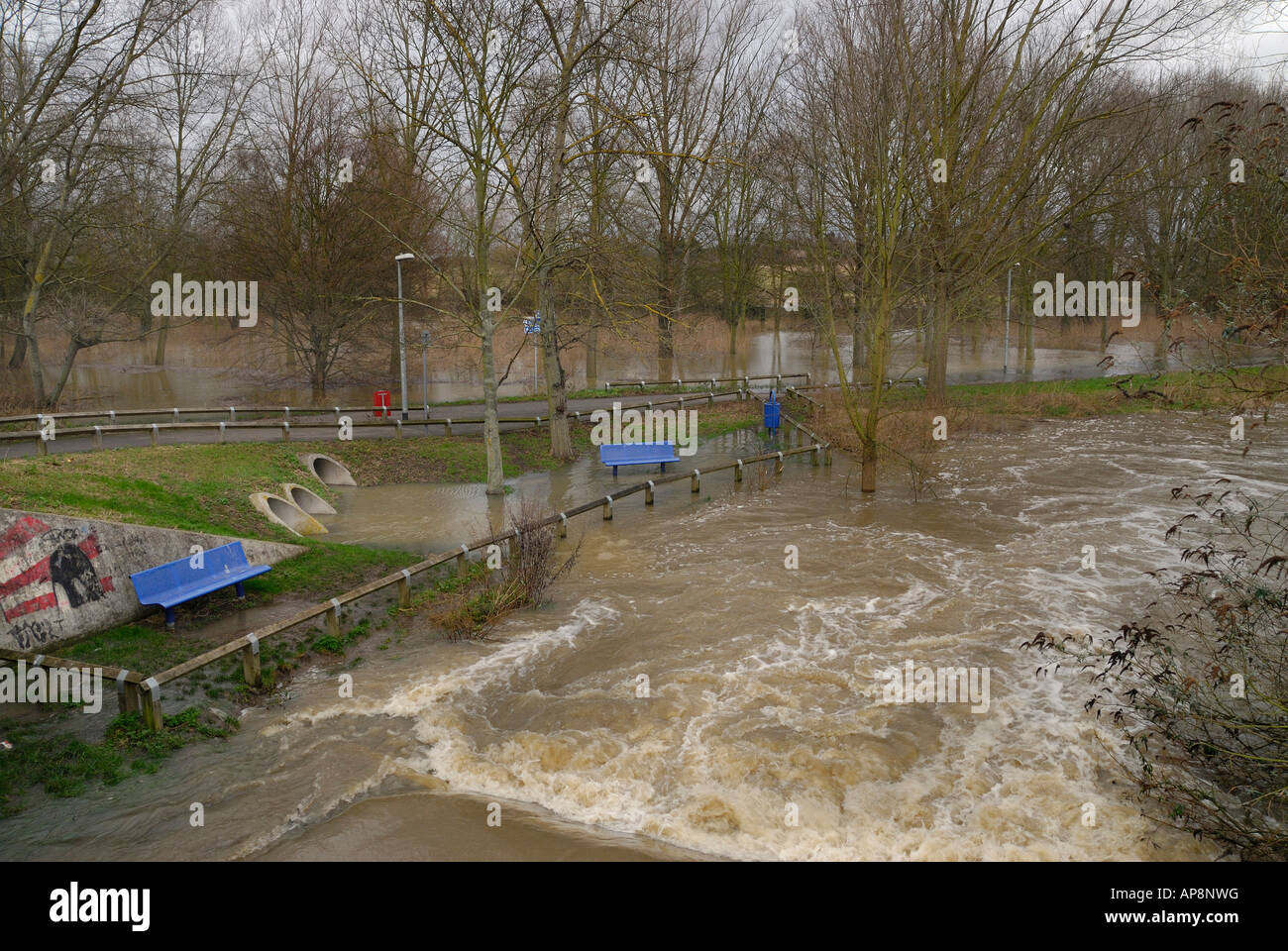 Local flooding where a river has burst its banks Stock Photo - Alamy Local flooding where a river has burst its banks Stock Photo - Alamy