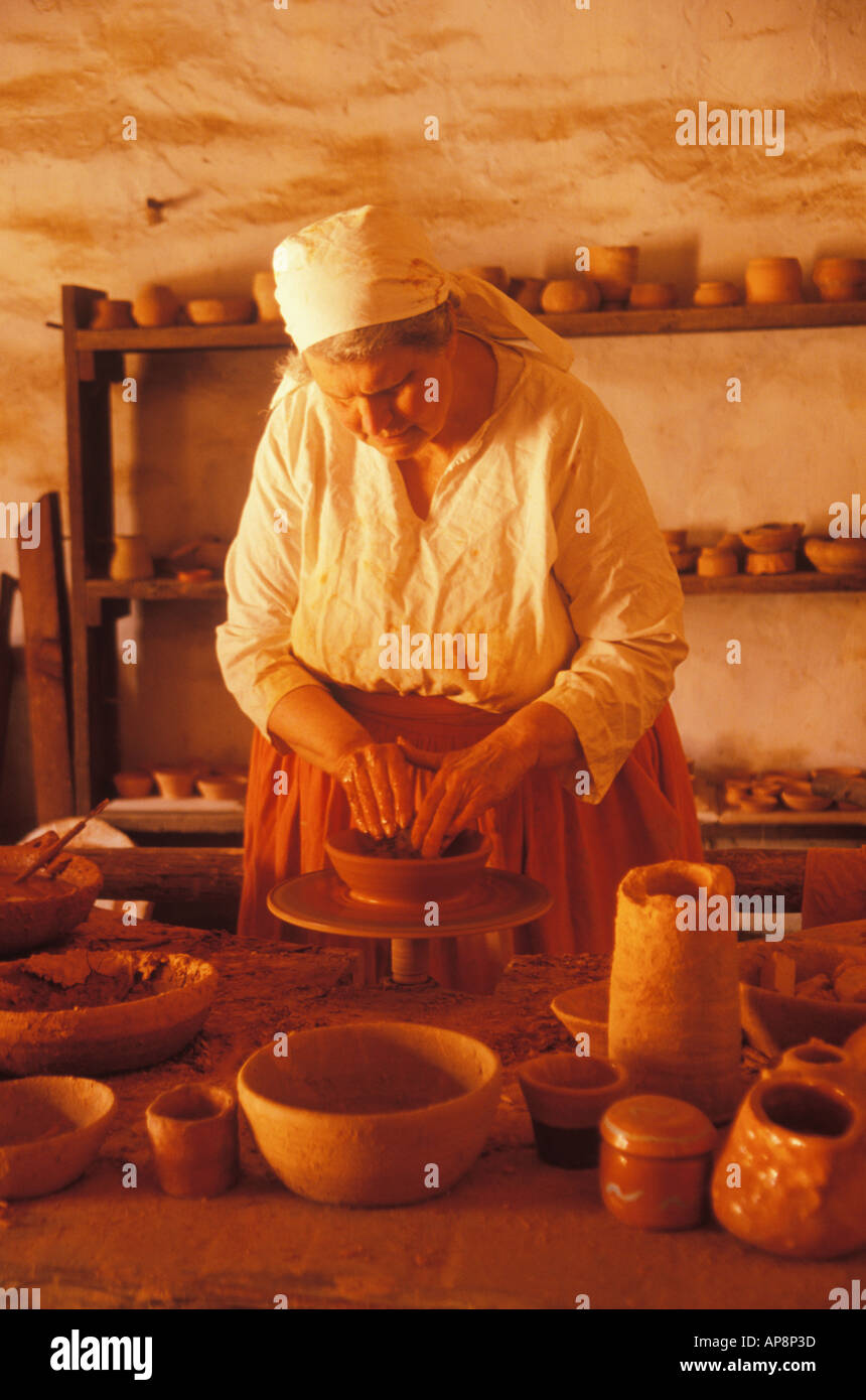 potter throwing a pot on a kick wheel La Purisima Mission State ...