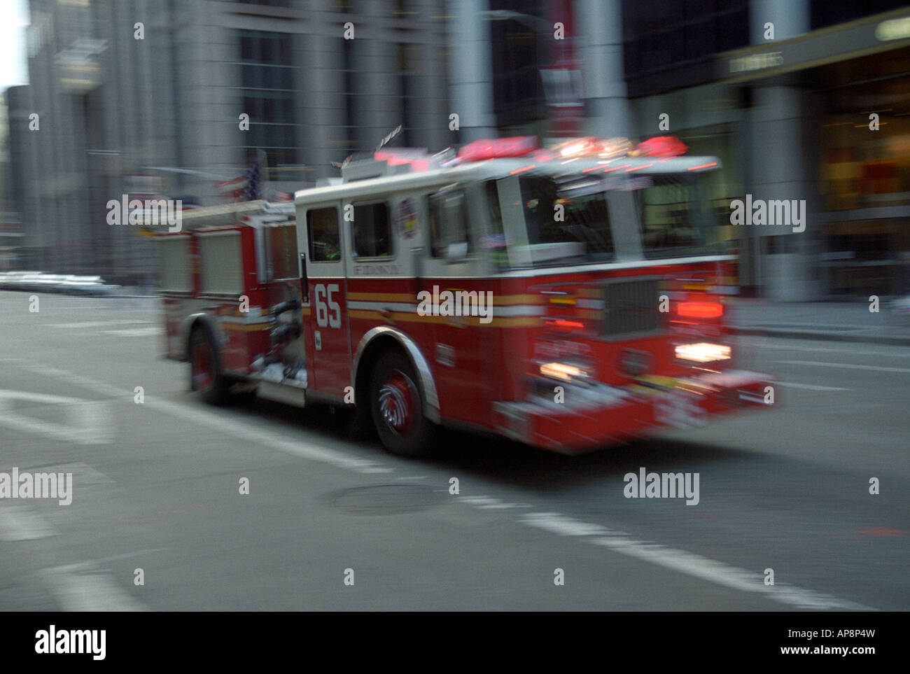 Fire engine in action New York City USA Stock Photo - Alamy