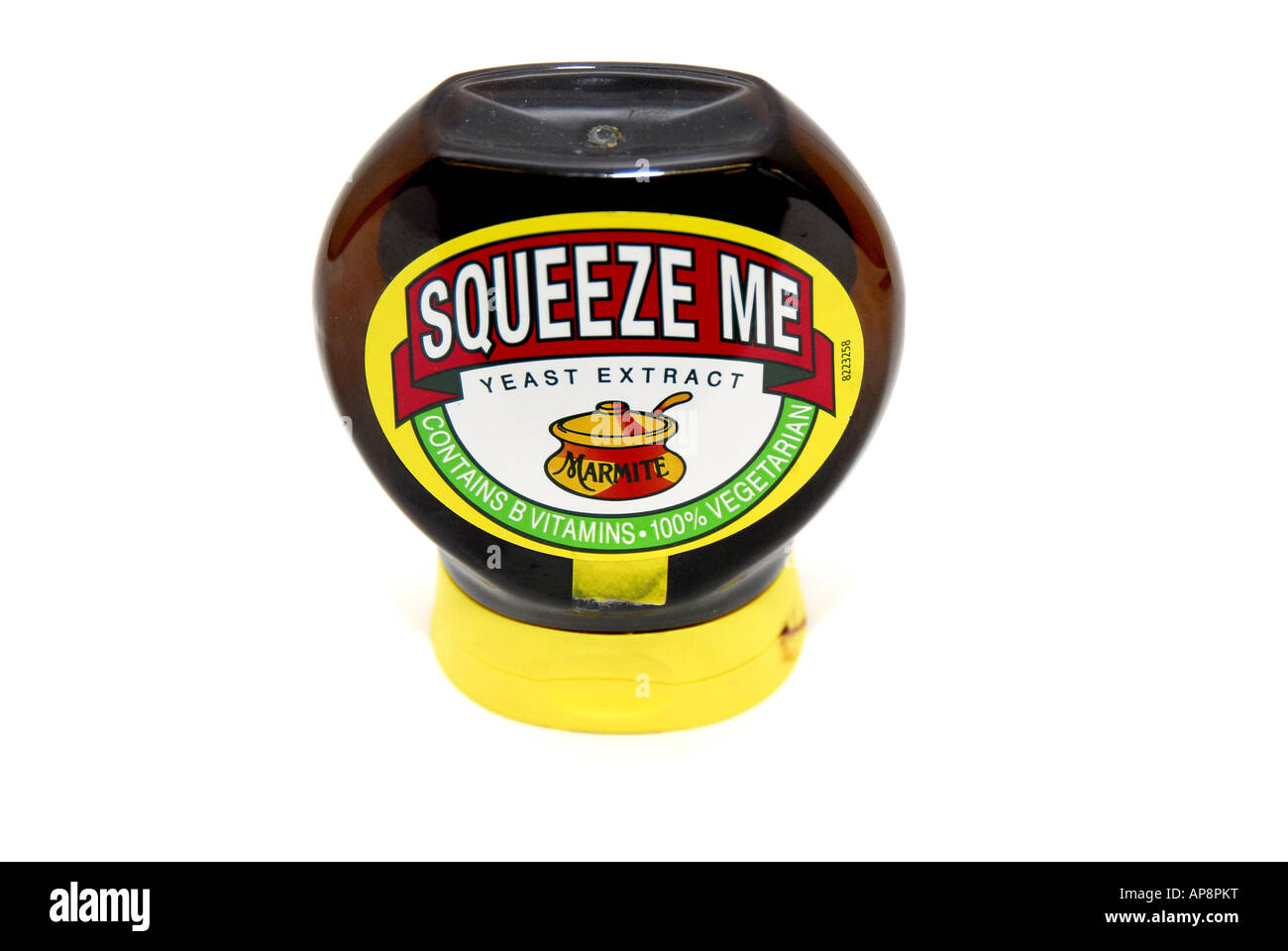 Iconic squeeze me jar of English Marmite spread Stock Photo - Alamy