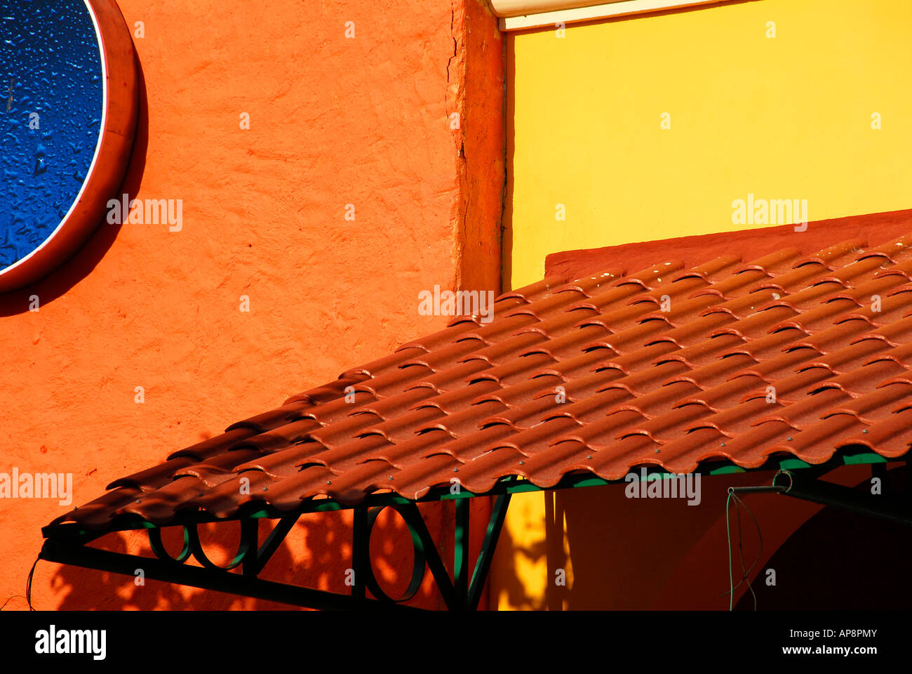 Bright colors in architecture of Mexico Stock Photo - Alamy