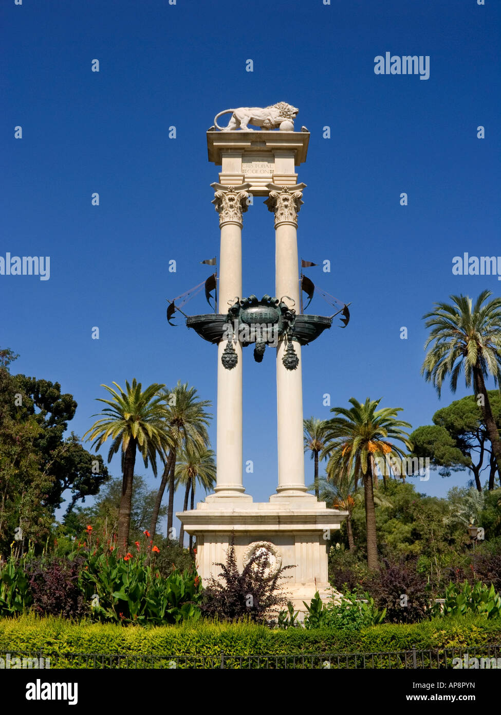 Colombus Monument, Jardines de Murillo, Seville, Spain Stock Photo - Alamy
