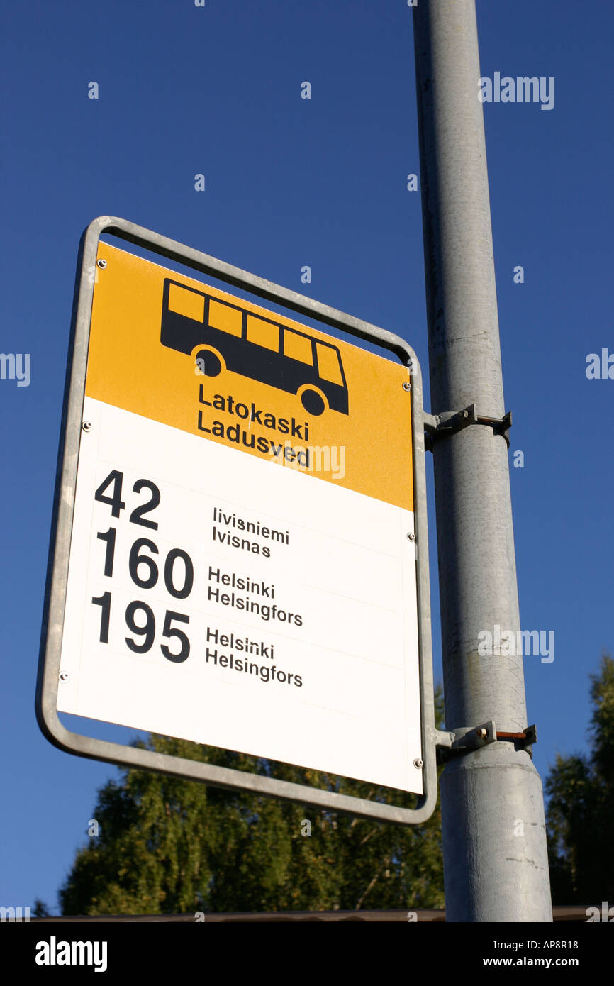 Bus stop sign finland europe hi-res stock photography and images - Alamy