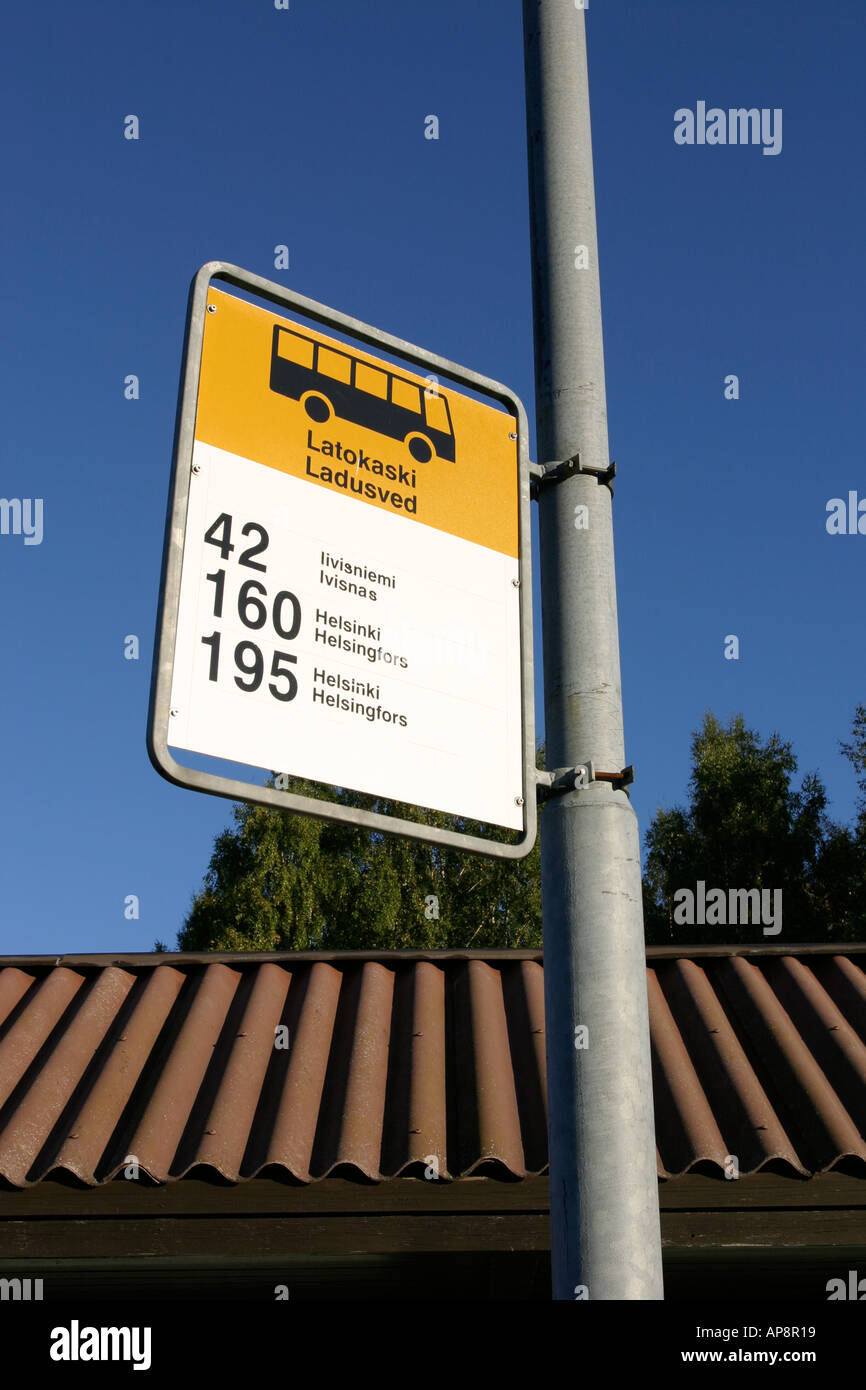 Bus stop sign finland europe hi-res stock photography and images - Alamy