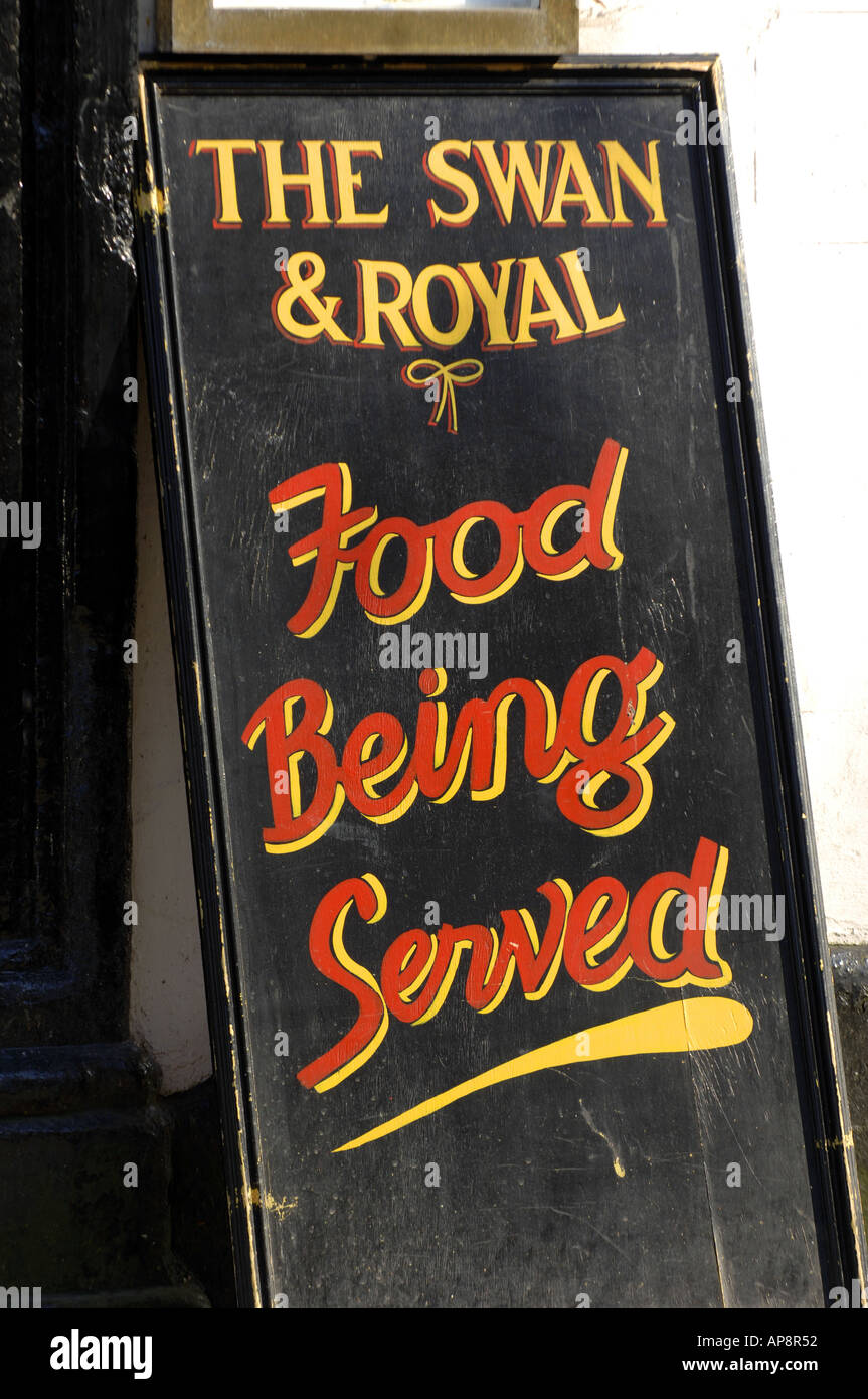 The Swan and Royal Food being served pub grub food sign board ...