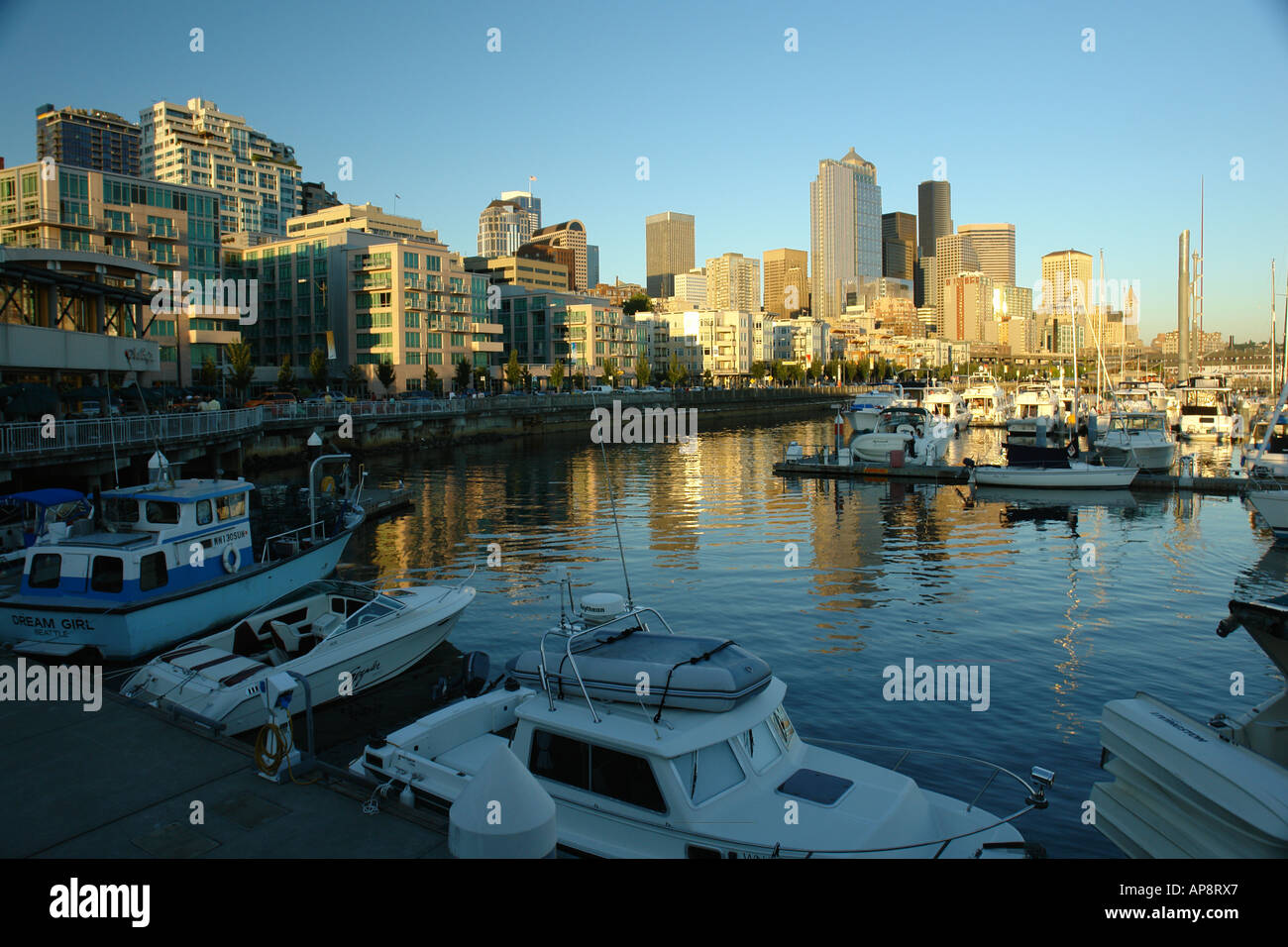 Seattle bay waterfront downtown town city washington united states hi ...