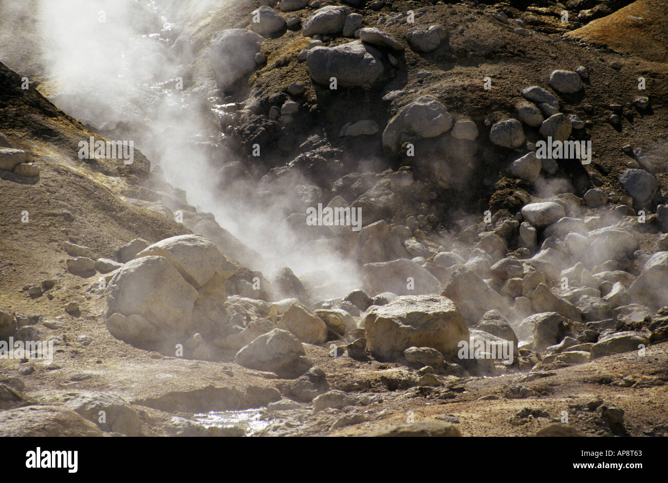 Fumarole Bumpass Hell Mount Lassen Volcanic national park California ...