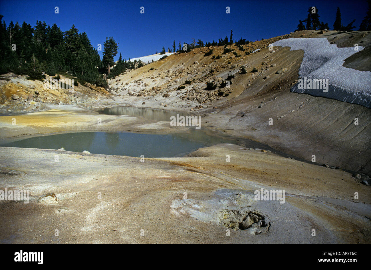 Sulphurous pool Bumpass Hell Mount Lassen Volcanic national park ...