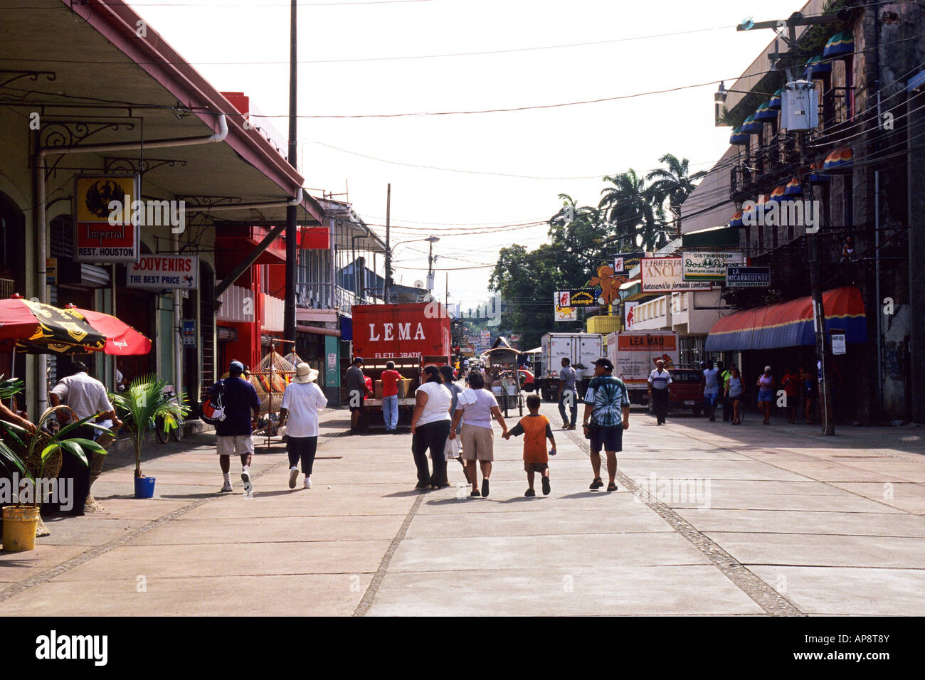 Tourists in downtown Limon, Costa Rica Stock Photo - Alamy