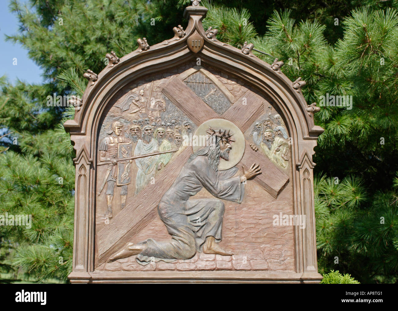 Stations of the cross Station 3 - Jesus falls the first time Stock ...