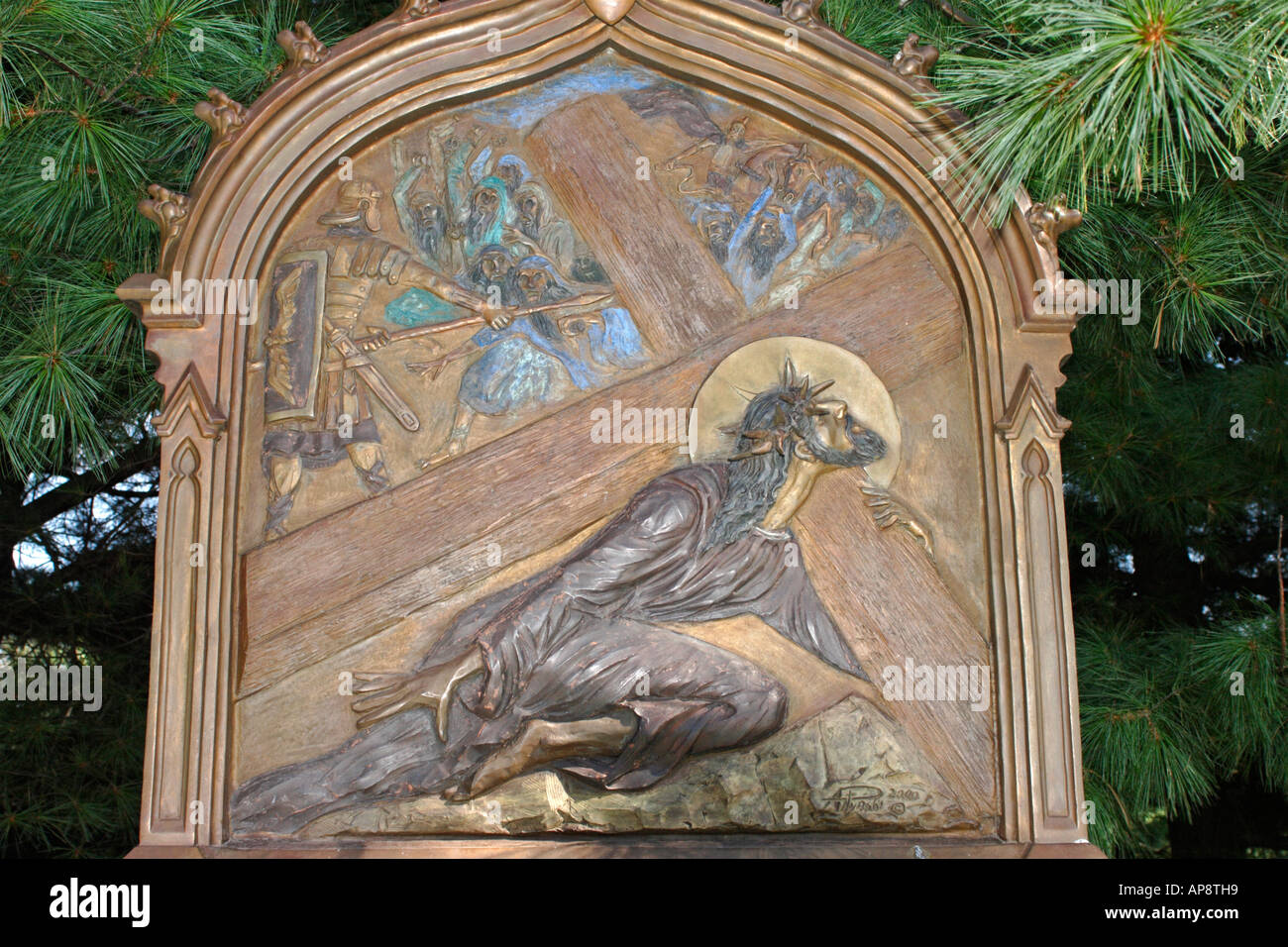 Stations of the cross Station 9 - Jesus falls the third time Stock ...