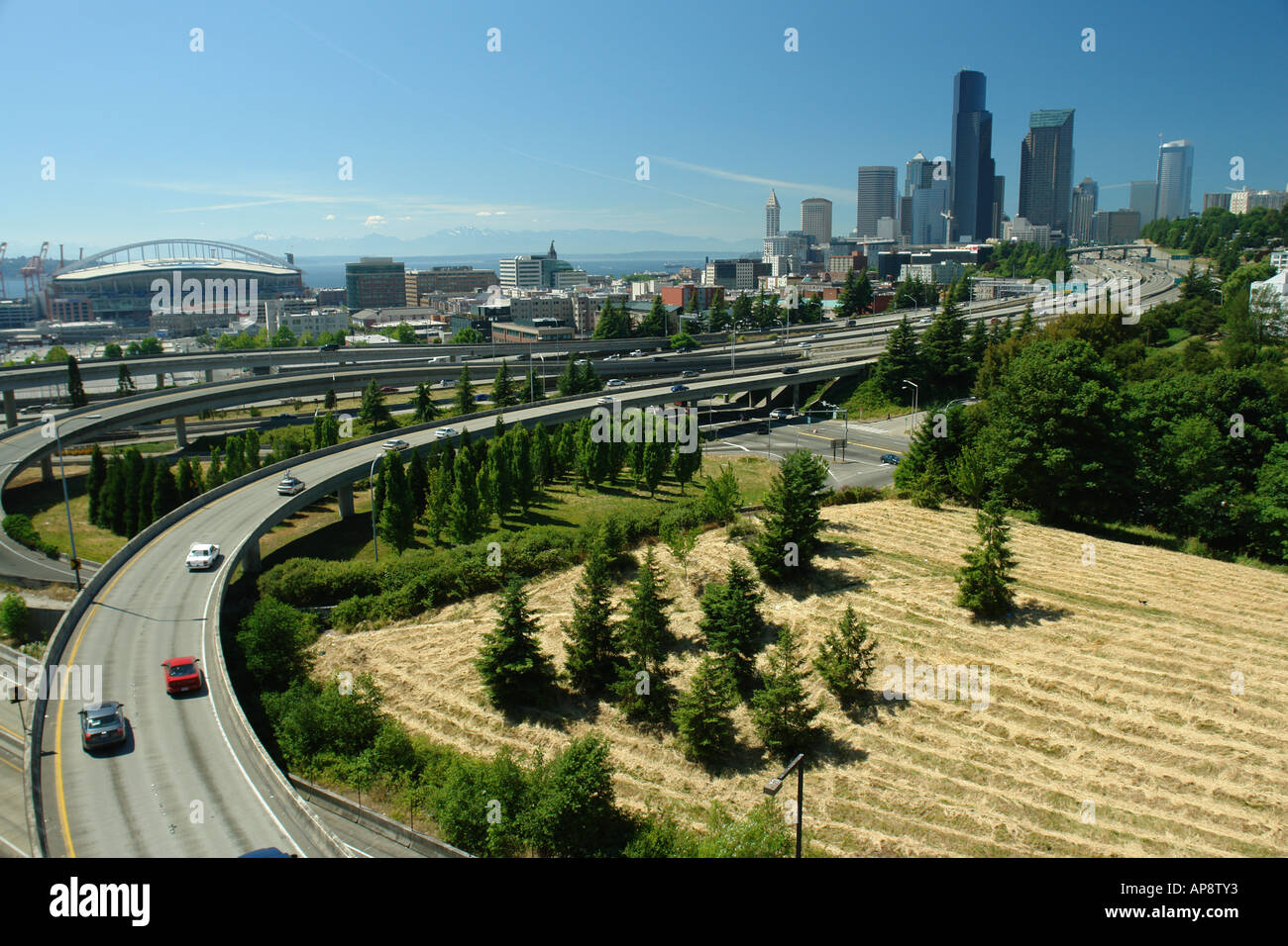 AJD52577, Seattle, WA, Washington, downtown, skyline, Qwest Field ...