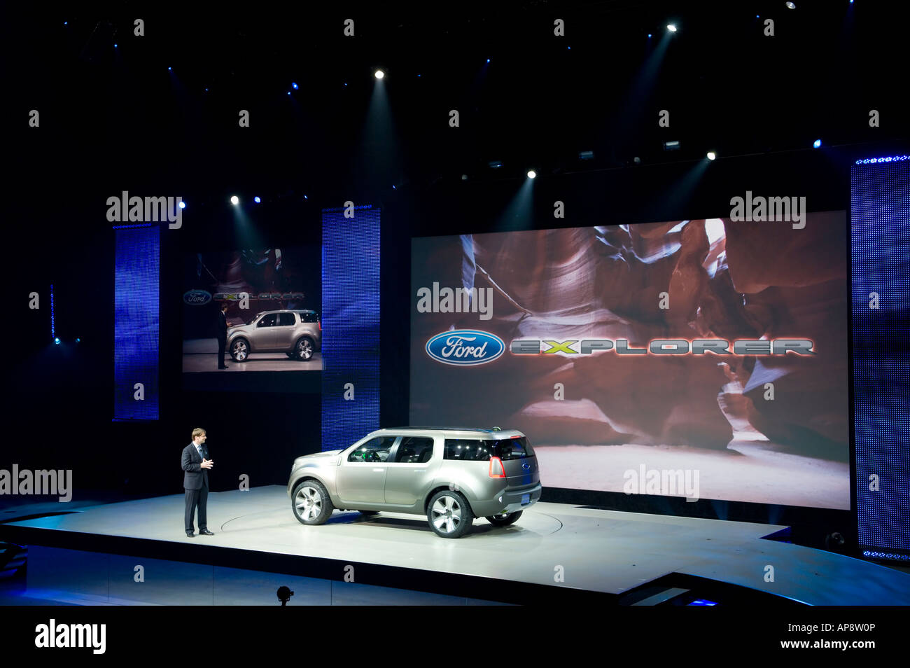 Jim Farley unveiling the Ford Explorer America concept vehicle at the ...