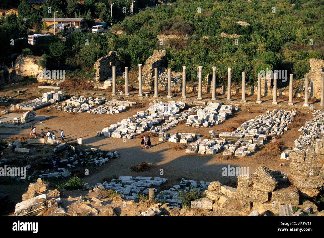 turkey aegean coast side a view from the top of the roman amphitheatre ...