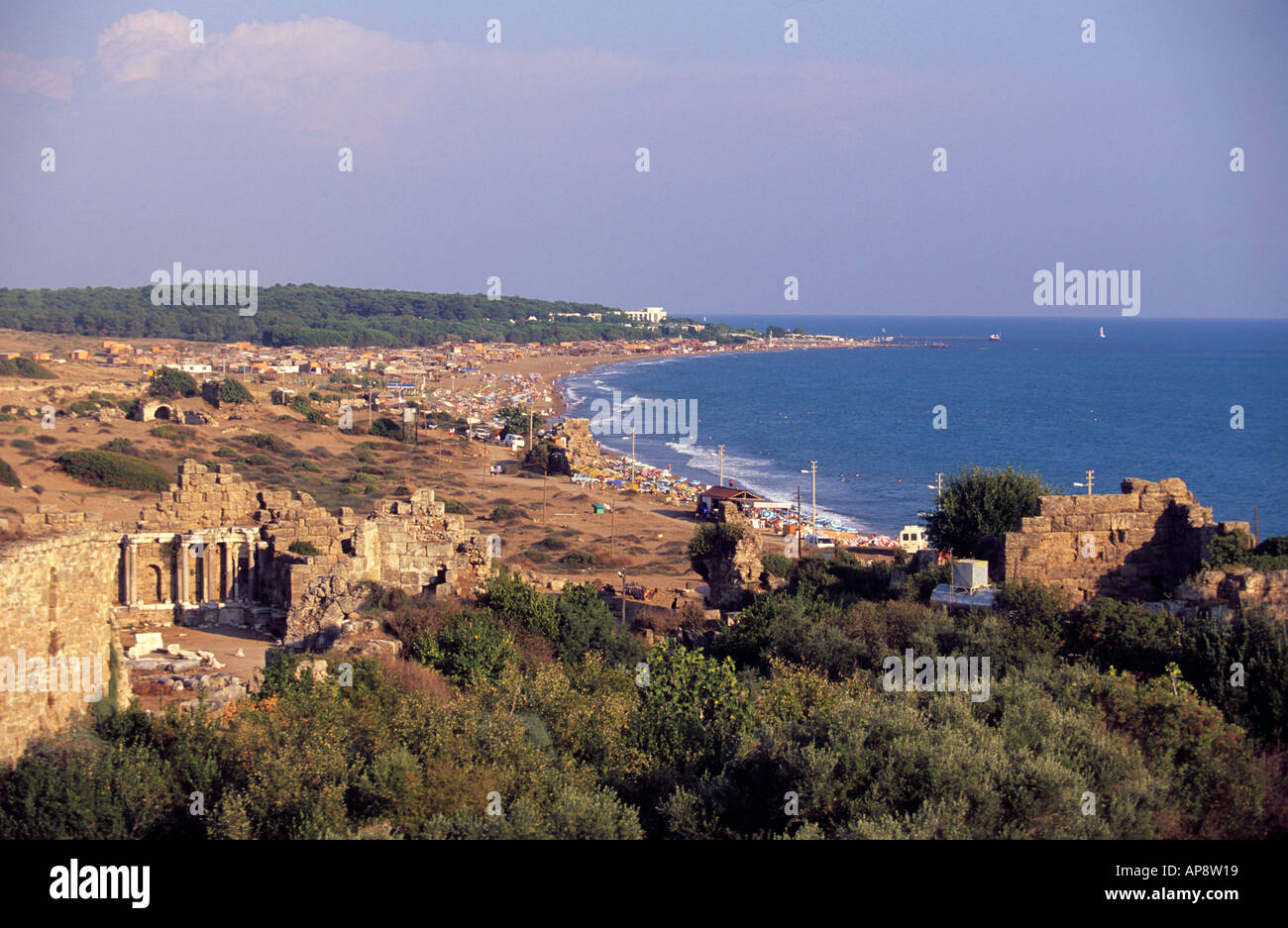 turkey aegean coast side a view from the top of the roman amphitheatre ...