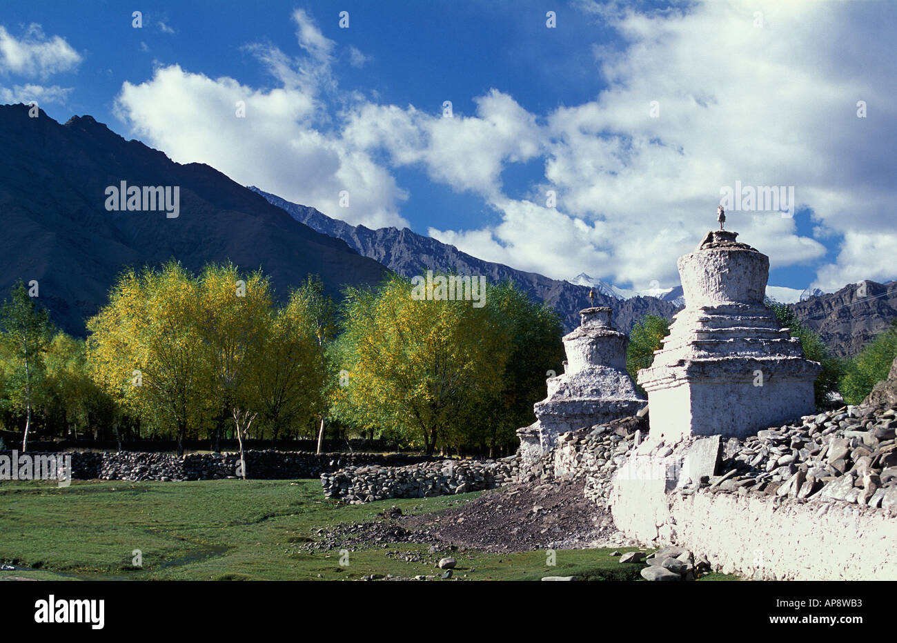 Chortens at Mathoo Ladakh India Stock Photo - Alamy