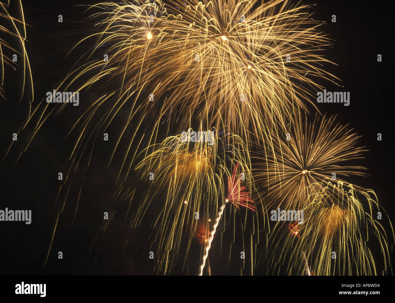 USA Traditional Fireworks on the 4th of July in New York City Stock ...