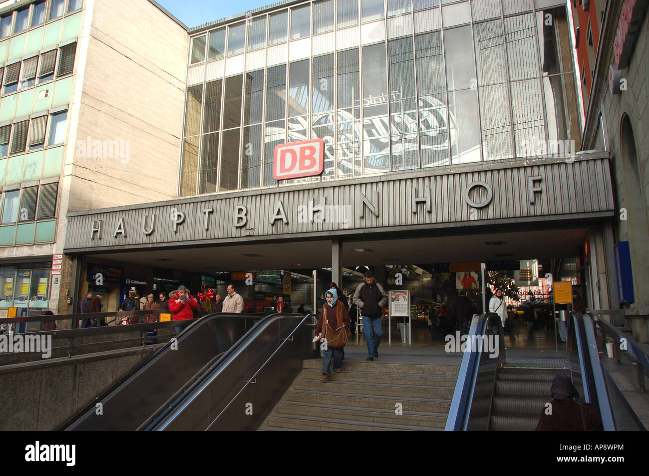 Entrance to Munich's main railway station, the Hauptbahnhof, Munich ...