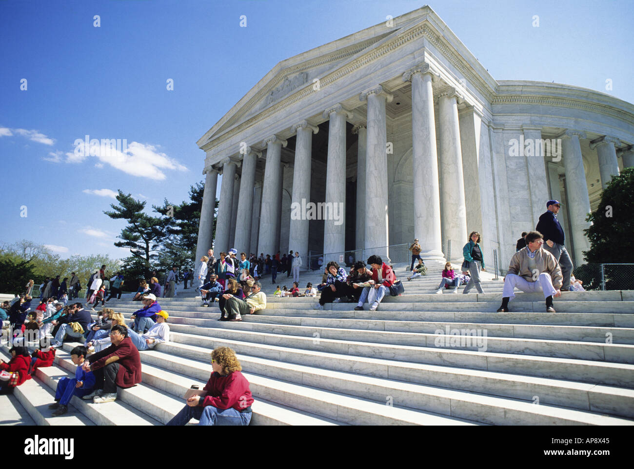 Jefferson Memorial on the National Mall, Washington DC. Tourists ...