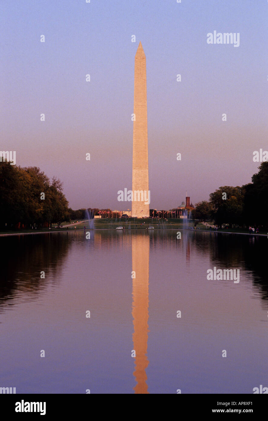 USA Washington DC George Washington Monument Reflected in the ...