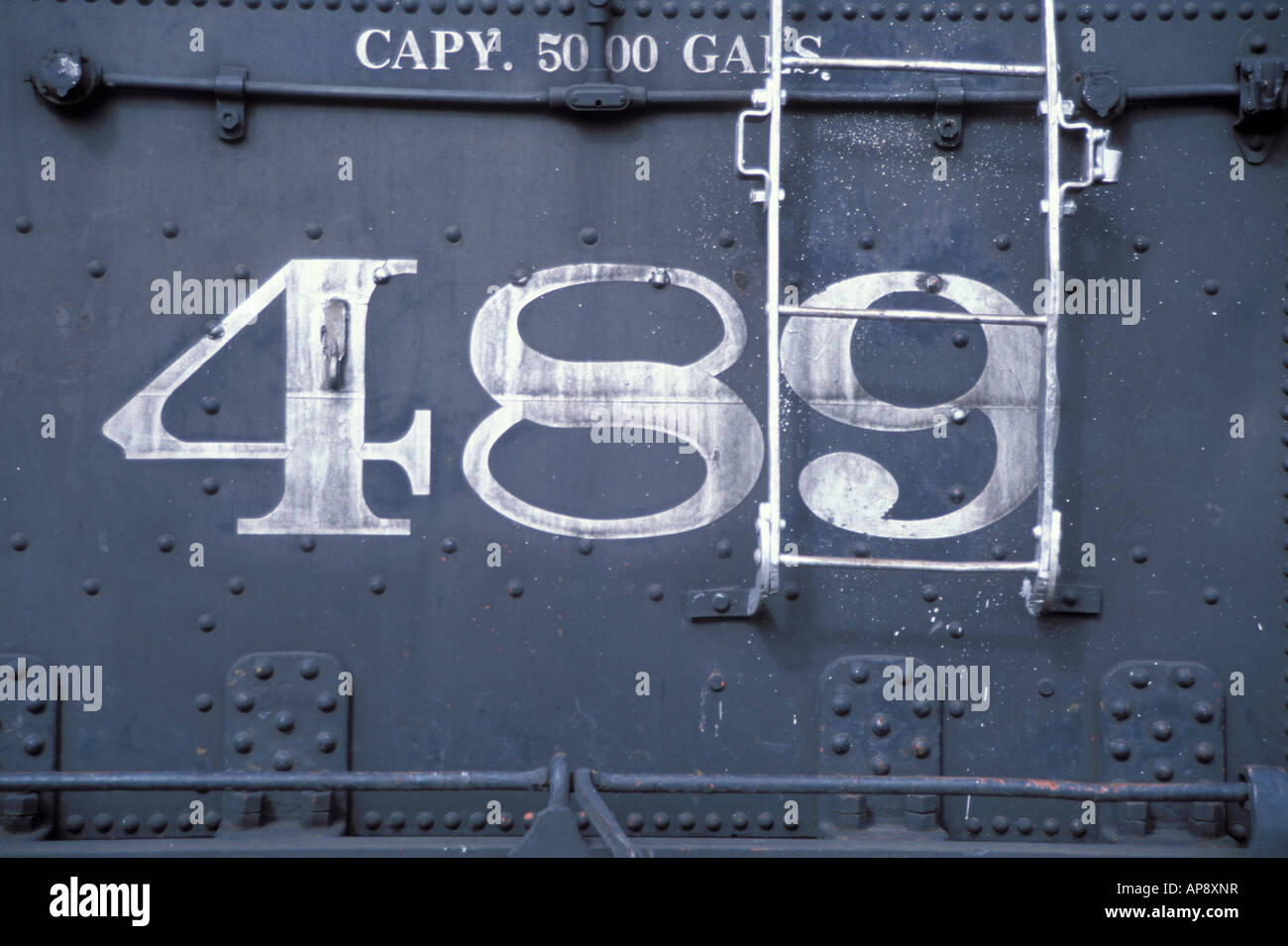 Engine number on the side of a steam engine at the Cumbres Toltec ...