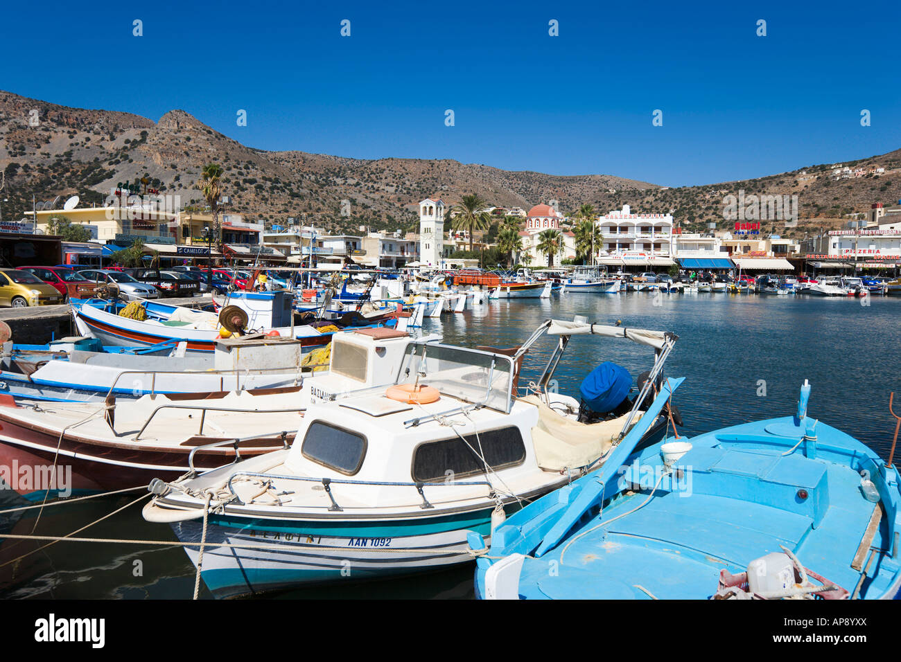 Harbour, Elounda, North East Coast, Crete, Greece Stock Photo - Alamy