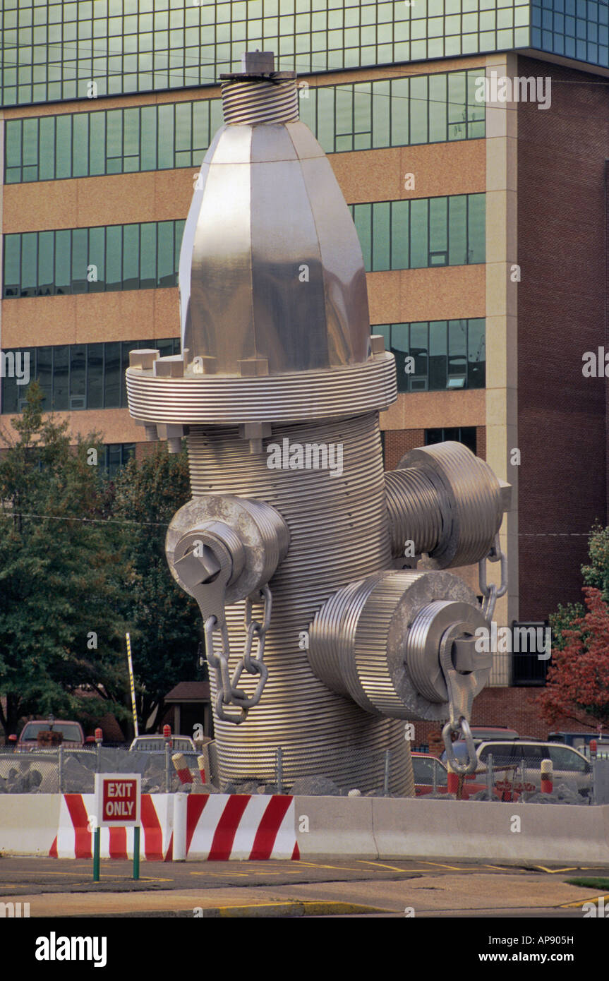 Busted Plug Plaza, fire hydrant sculpture by artist Blue Sky at Taylor ...