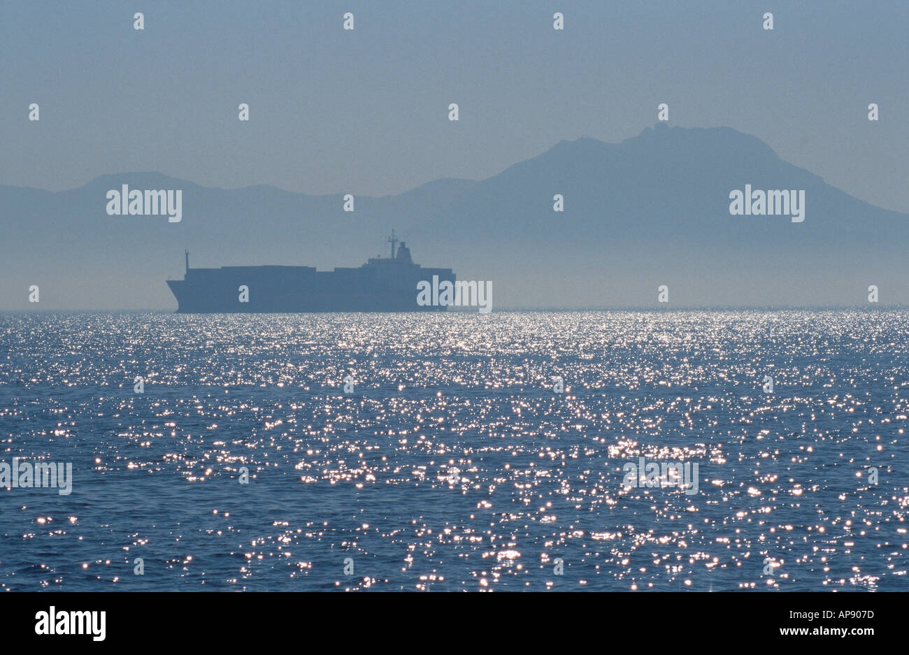 Container ship moving in sea Stock Photo - Alamy