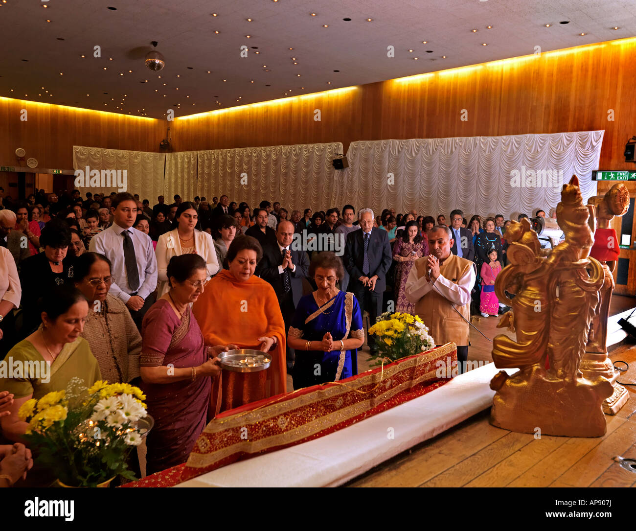 Diwali Wandswoth Town Hall London Arty Ceremony Priest with Microphone ...