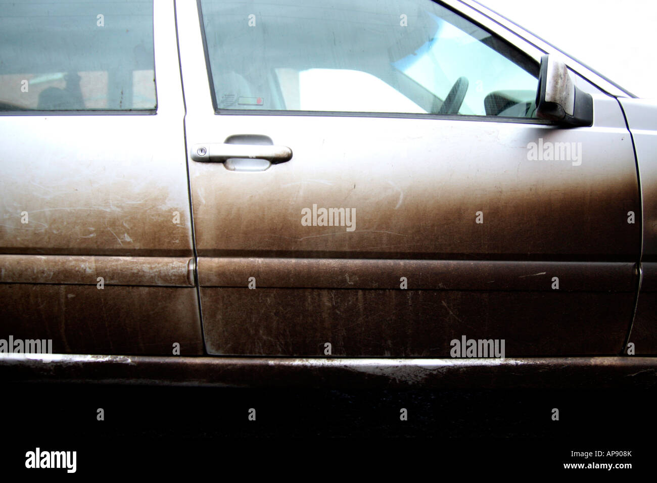 very dirty Volvo car Stock Photo - Alamy
