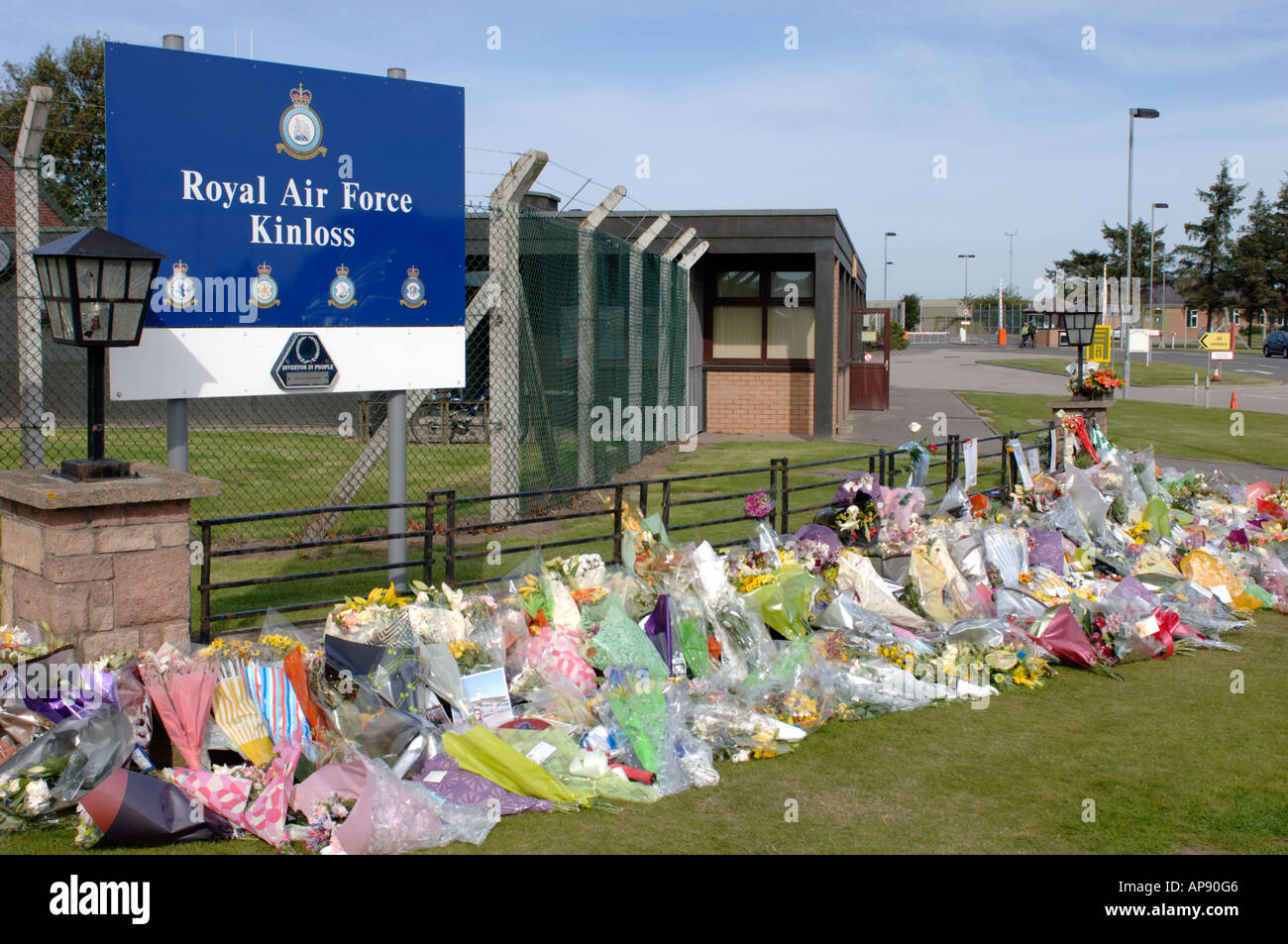 Sympathy flowers at RAF Kinloss, Home Base for the Nimrod Aircraft ...