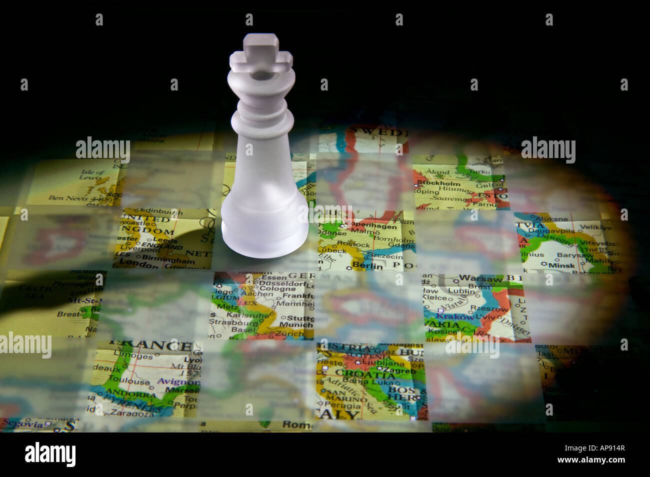 king chess piece on a map of the Europe Stock Photo - Alamy