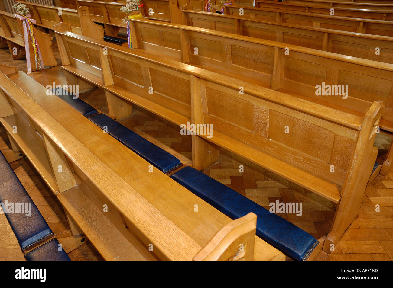 The pews in Our Lady Star of the Sea Roman Catholic church Broadstairs ...